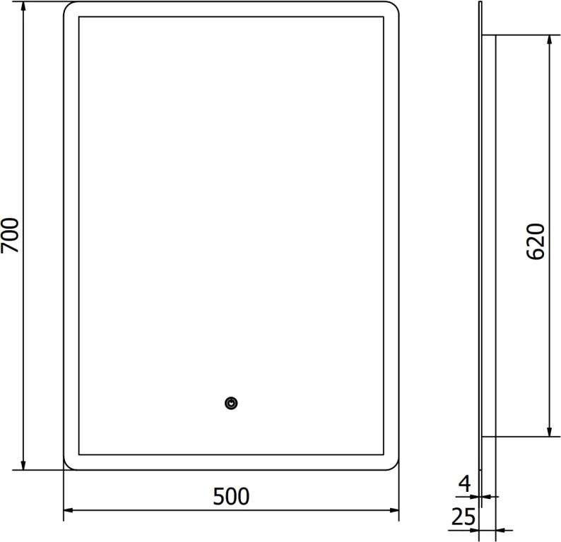 Mexen Navia, LED koupelnové zrcadlo s podsvícením 50 x 70 cm, 6000K, ochrana proti zamlžování, 9803-050-070-611-00