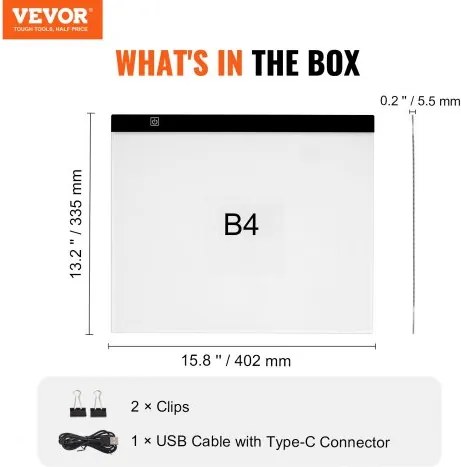 B4 LED světelná tabule Sledovací světelná podložka napájená USB pro diamantové