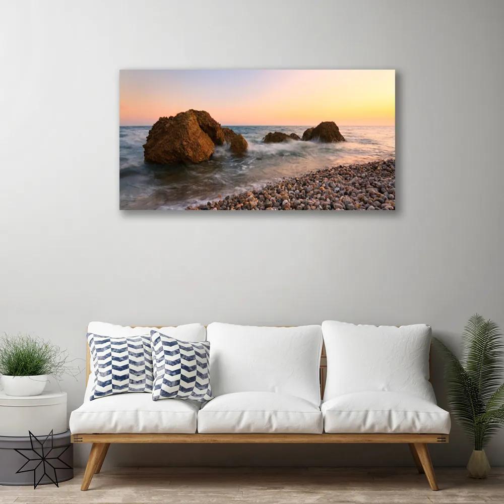 Obraz na plátně Pobřeží Moře Vlny Skály 120x60 cm