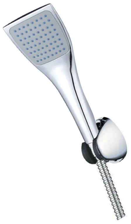 Mereo Sprcha jednopolohová, včetně držáku a dvouzámkové nerez sprchové hadice se systémem zabraňujícím překroucení, plast/chrom - CB465Z