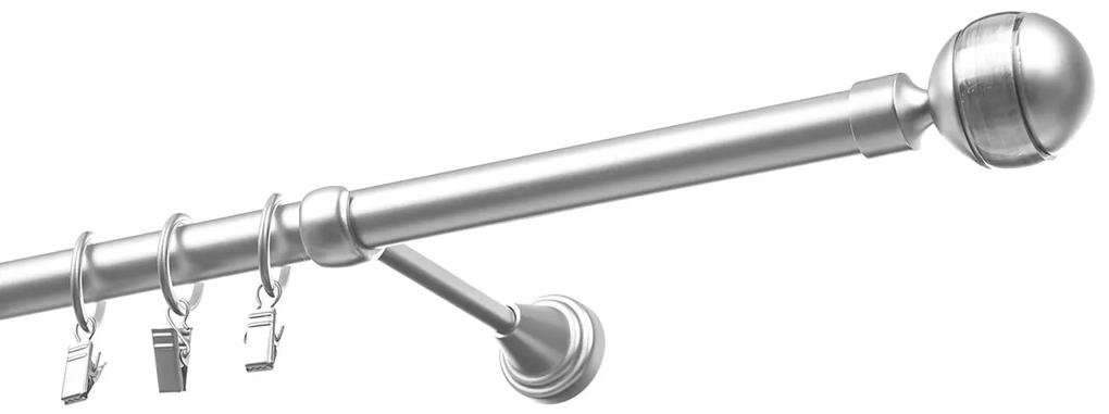 Garnýže kovová 19mm jednotyčová stříbrná Koule Olimp délka: 2,0m