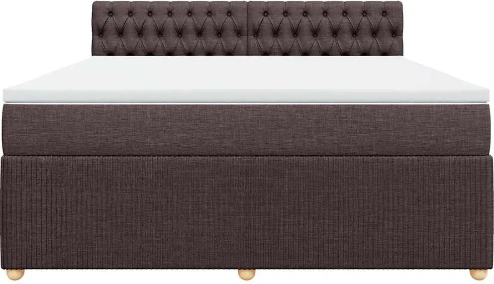Box spring postel s matrací tmavě hnědá 180x200 cm textil 3287545