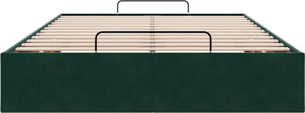 Osmanský rám postele bez matrace tmavě zelená 120x200 cm samet 3310958
