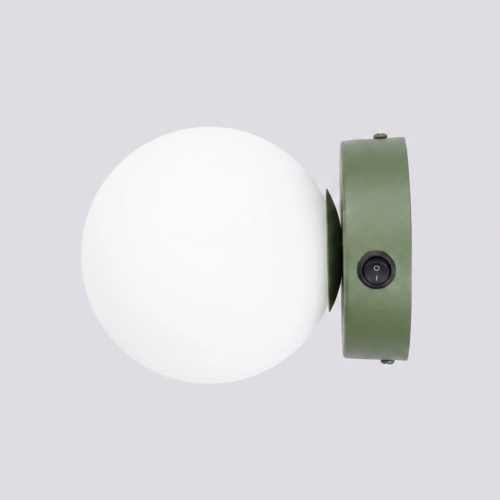 Sollux Lighting Nástěnné svítidlo YOLI 1 olivově zelené s vypínačem