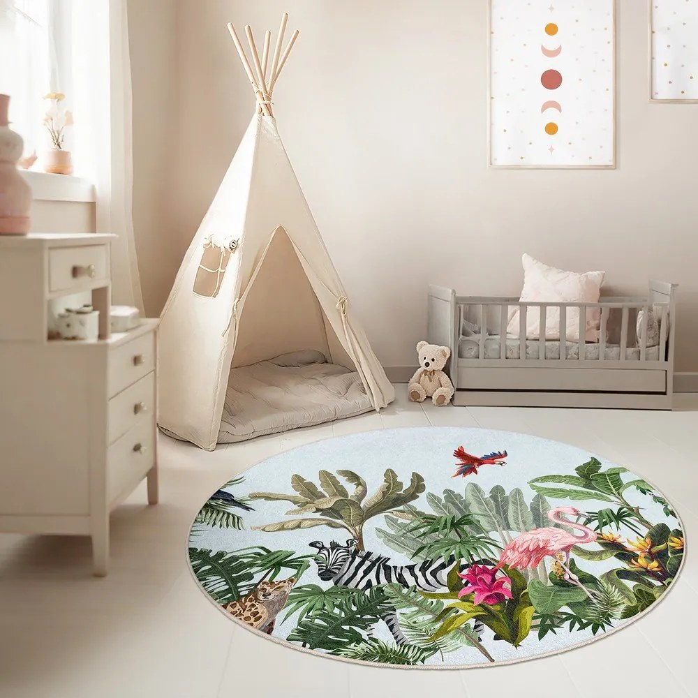Pratelný dětský koberec ø100 cm Jungle – Mila Home