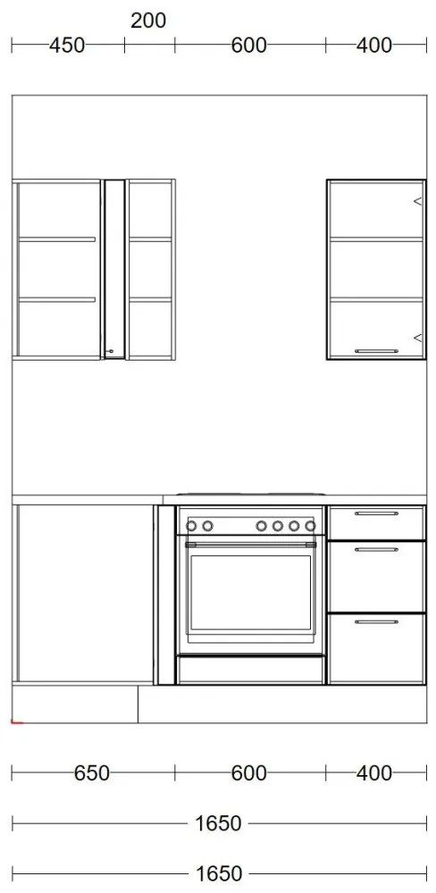 Sestava kuchyně Teplice-Structura-vystavený kus, dub havana