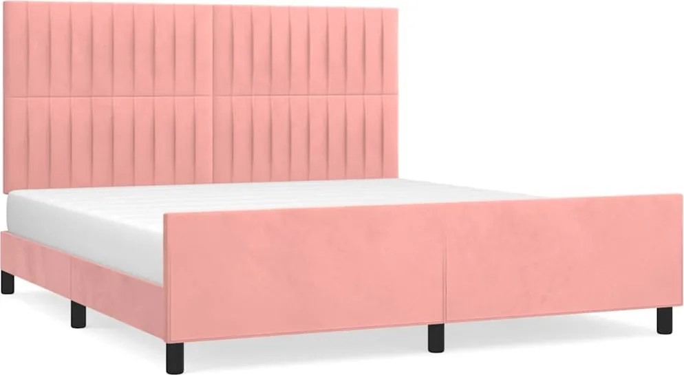 Rám postele s čelem růžový 180x200 cm samet 3125896
