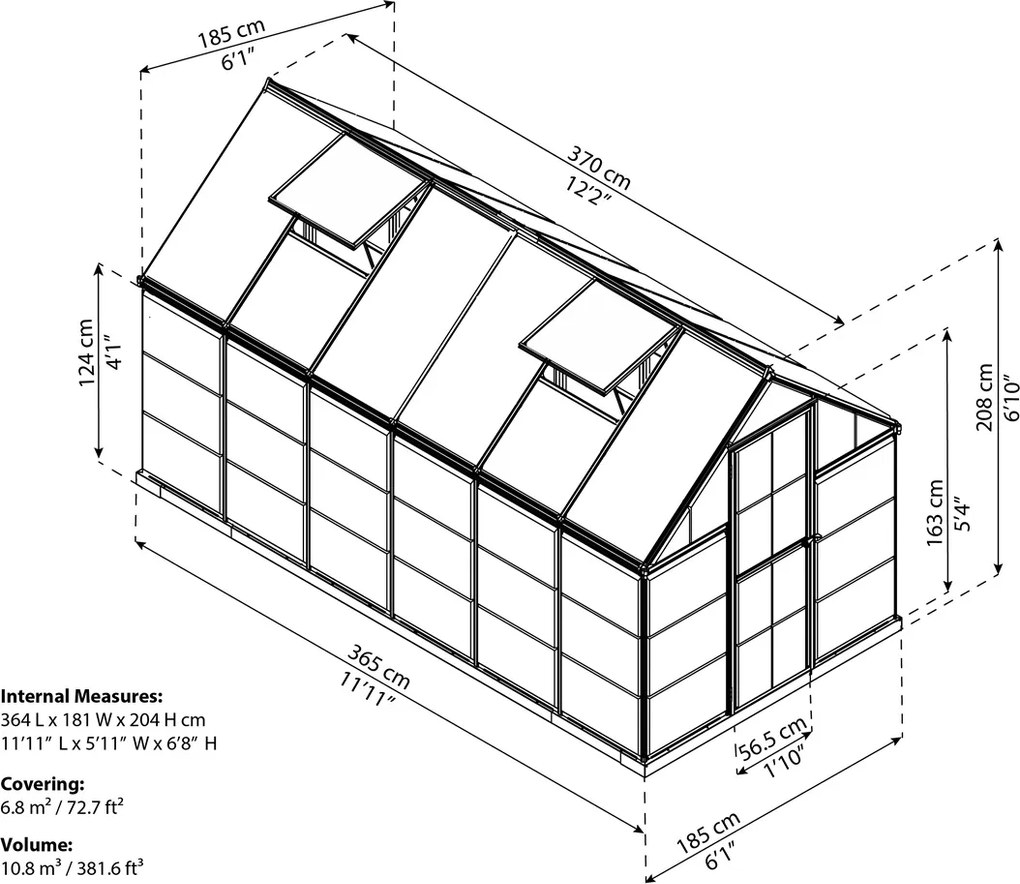 Palram - Canopia Hybrid 6x12 - polykarbonátový skleník