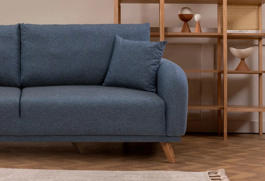 Hanah Home Třímístná pohovka HERA tmavě modrá 237 cm