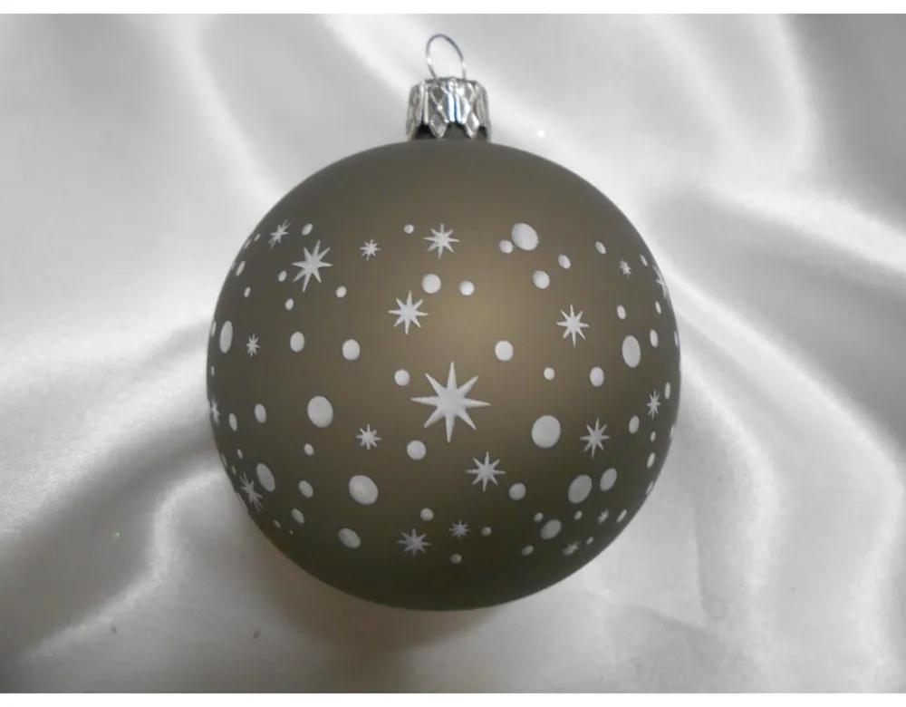 Vánoční koule 8 cm dekor puntíky / tečky SET/6ks