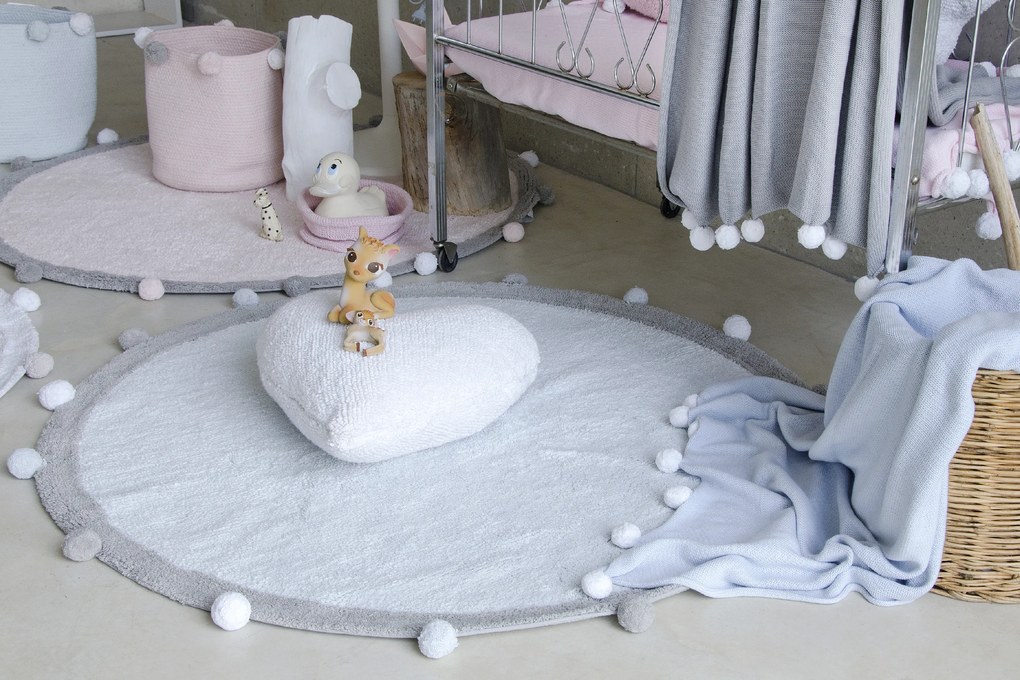 Lorena Canals koberce Pro zvířata: Pratelný koberec Bubbly Soft Blue ROZMĚR: 120x120 (průměr) kruh