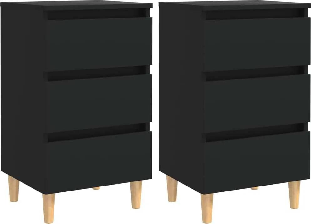 vidaXL Noční stolky s dřevěnými nohami 2 ks 40 x 35 x 69 cm [805888] Barva: Betonová šedá