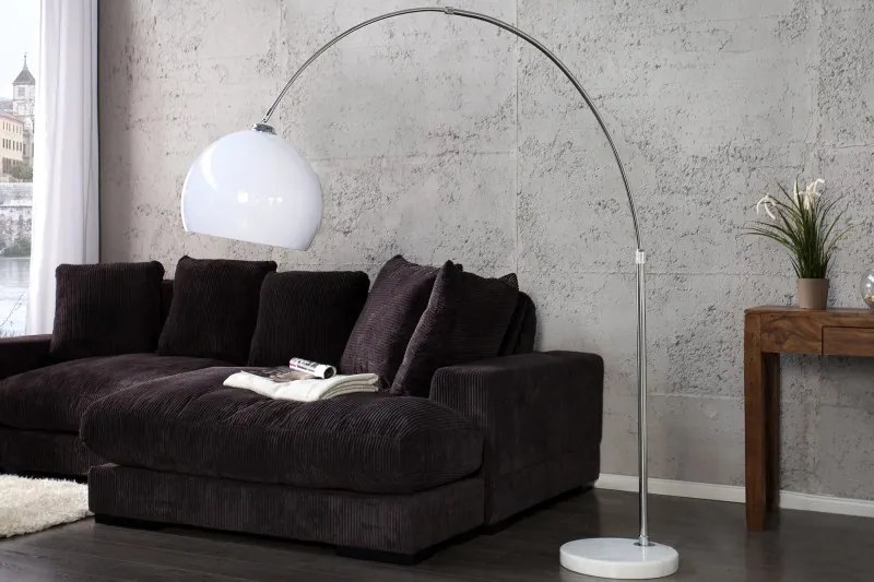 Stojací lampa Big Bow bílá 185 - 205 cm