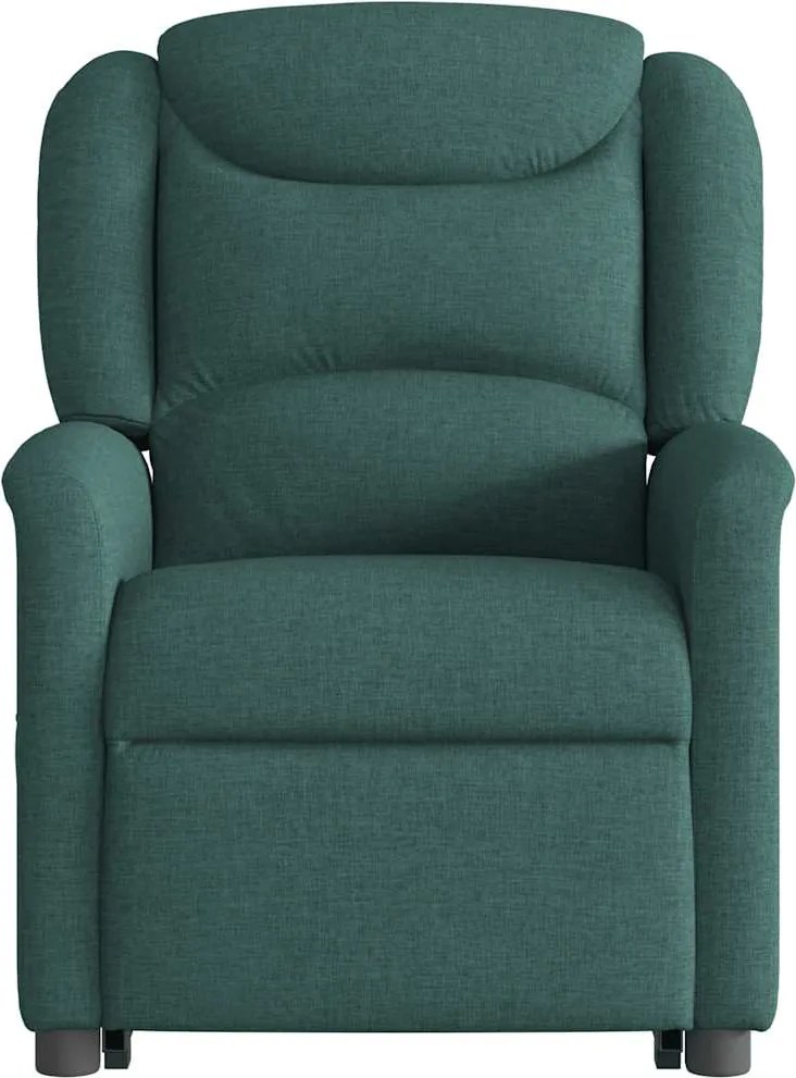 Elektrické zvedací masážní polohovací křeslo zelené textil 3303230