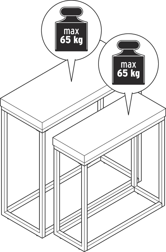 Tchibo - Zahradní konzolové stolky s polycementovými deskami - barva: černá