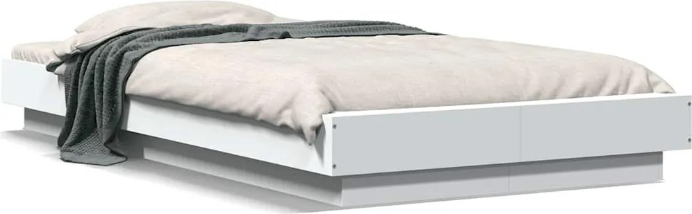 Rám postele bílý 100 x 200 cm kompozitní dřevo 3281203