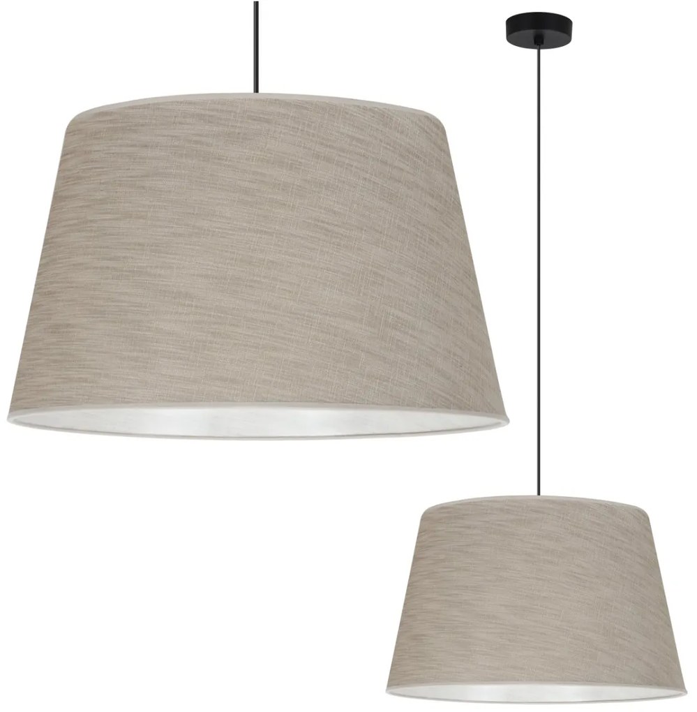 Závěsné svítidlo Jen, 1x béžové textilní stínítko, (fi 44 cm), b