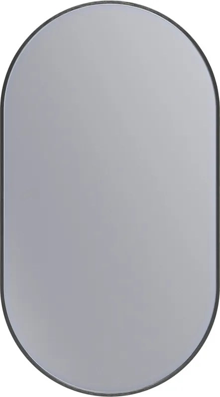Erga Oval, oválné zrcadlo 50x90cm, černý rám, ERG-V01-OVAL-5090-BK