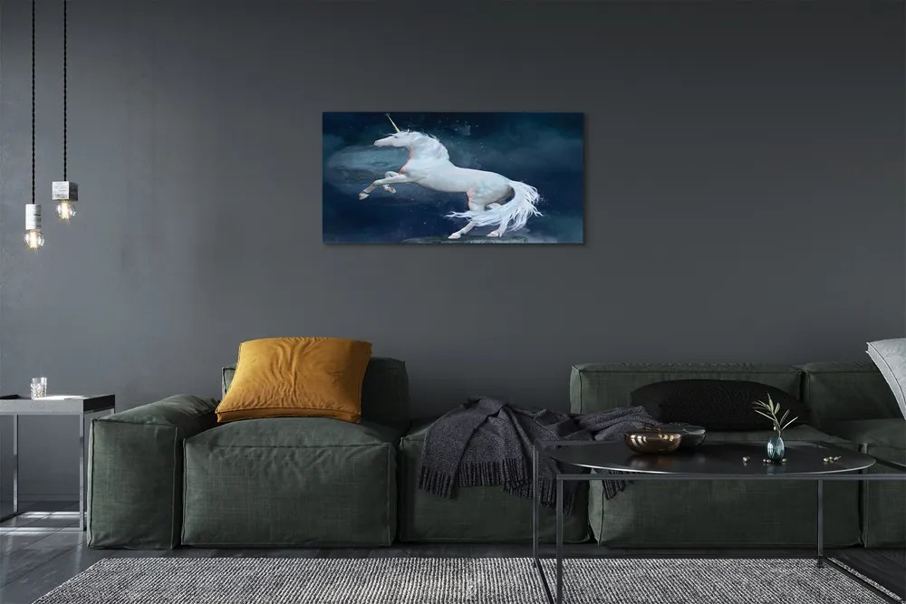 Obrazy na plátně Unicorn planet sky 140x70 cm