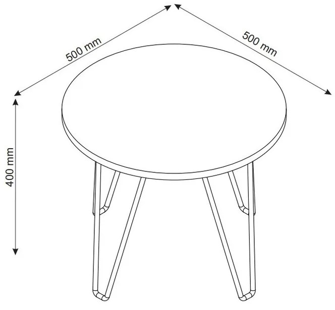 Kulatý konferenční/odkládací stolek Prado 50 cm, bílý