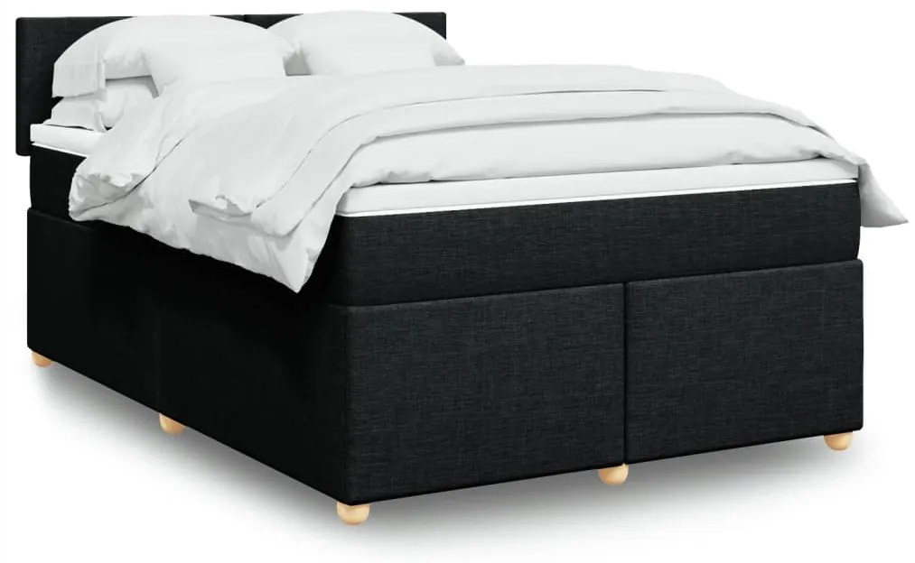 Box spring postel s matrací černá 140 x 190 cm textil 3286670