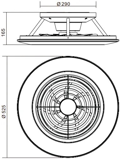 Mantra 7494 Alisio Mini, stropní svítidlo s ventilátorem a dálkovým ovladačem, LED 70W 2700K-5000K, stříbrná, průměr 52,5cm