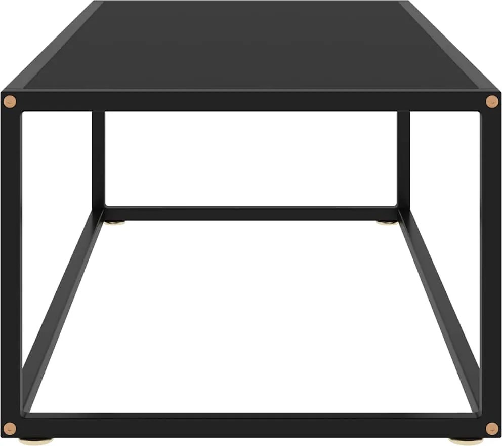 Konferenční stolek černý s černým sklem 100 x 50 x 35 cm 322880