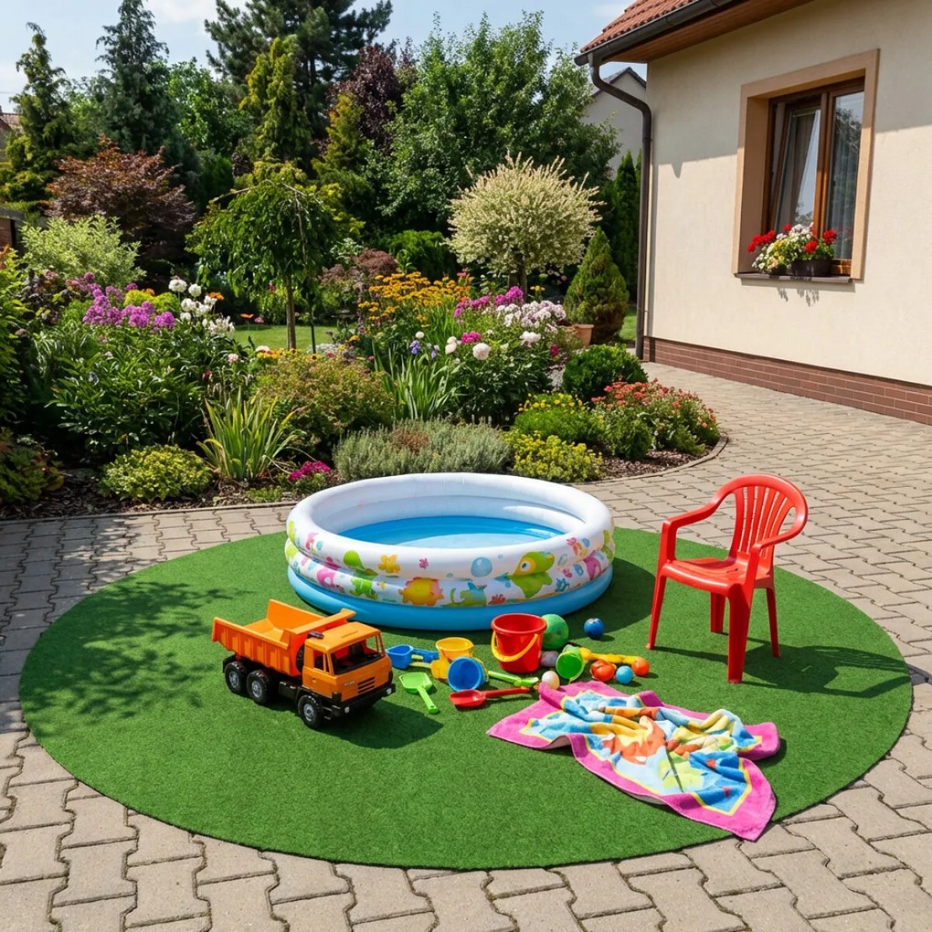 Betap, Umělá tráva pod bazén Sporting s nopy KRUH (vhodný jako bazénová podložka) – na ven i na doma, 150x150 (průměr) kruh, zelená, exteriér