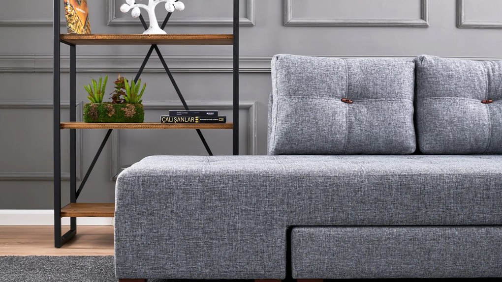 Atelier del sofa Rozkládací rohová pohovka MANAMA šedá pravý roh 825BLC1181