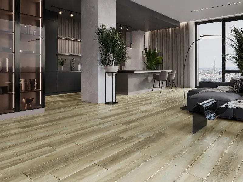 Mexen West Orange vinylové panely 1240 x 182 mm SPC 6,5 mm, podložka IXPE 1,5 mm, 4 V-drážka, Dub