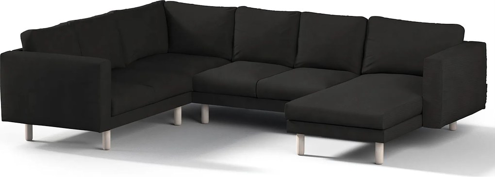 Potah na pohovku IKEA Norsborg rohová, 5-místná se šezlongem barva černá látka pletený vzor