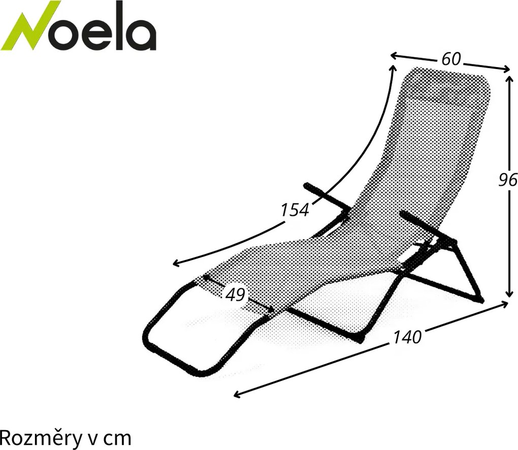 Noela Relaxační skládací lehátko CHEESE šedá