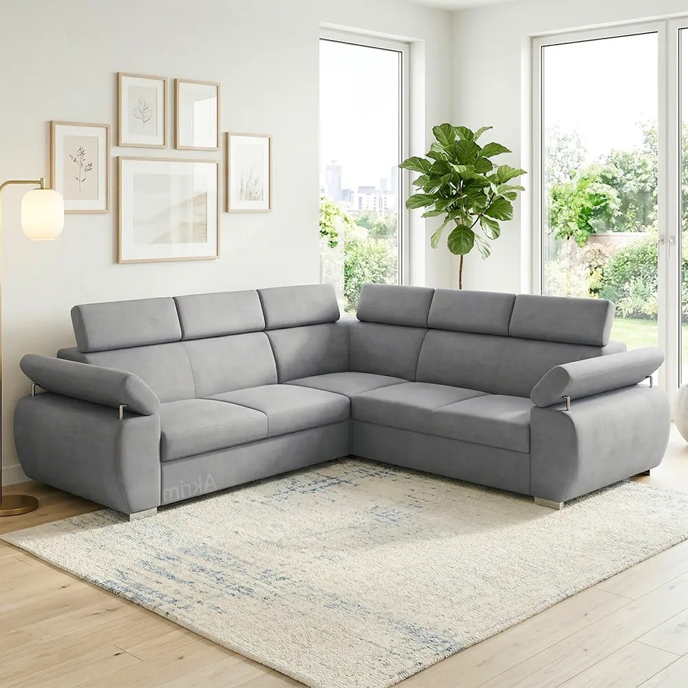 Sedací souprava BASTON | 260x260 cm | rozkládací + úložný prostor na pravo | VÝBĚR TKANIN