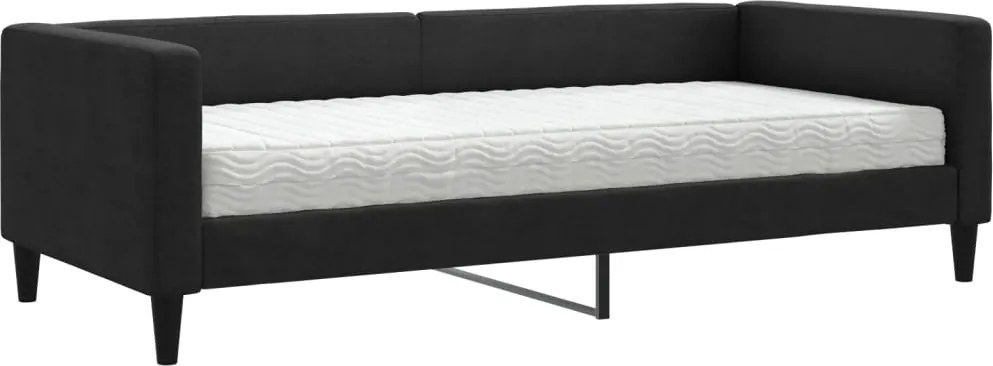 Válenda s matrací černá 90 x 200 cm textil 3196562