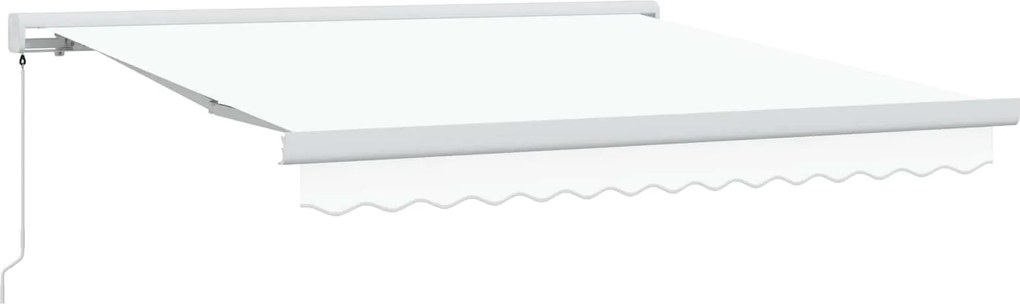 Stahovací markýza Bílá 350 x 250 cm Plátno a hliník 3330369