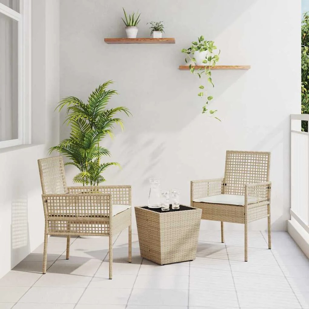 Zahradní bistro set 3 ks Béžová polyratan 3334959