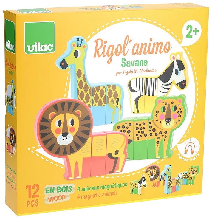 Vilac Dřevěné puzzle Veselé safari