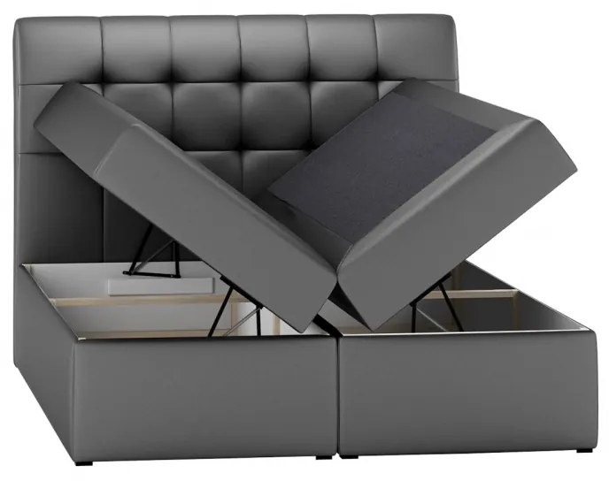 Kontinentální postel Limbo, Rozměr postele: 180 x 200 cm, Barva:: ekokůže Soft 011 (černá)