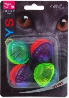 Magic Cat Hračka - míček lesklý plast se zvukem 3.75cm 4ks