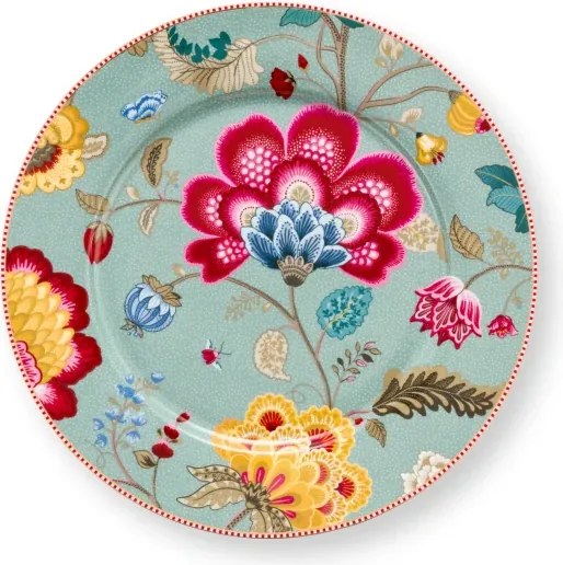 Pip Studio Blooming Tales talíř Ø32 cm, modrý (Servírovací talíř)