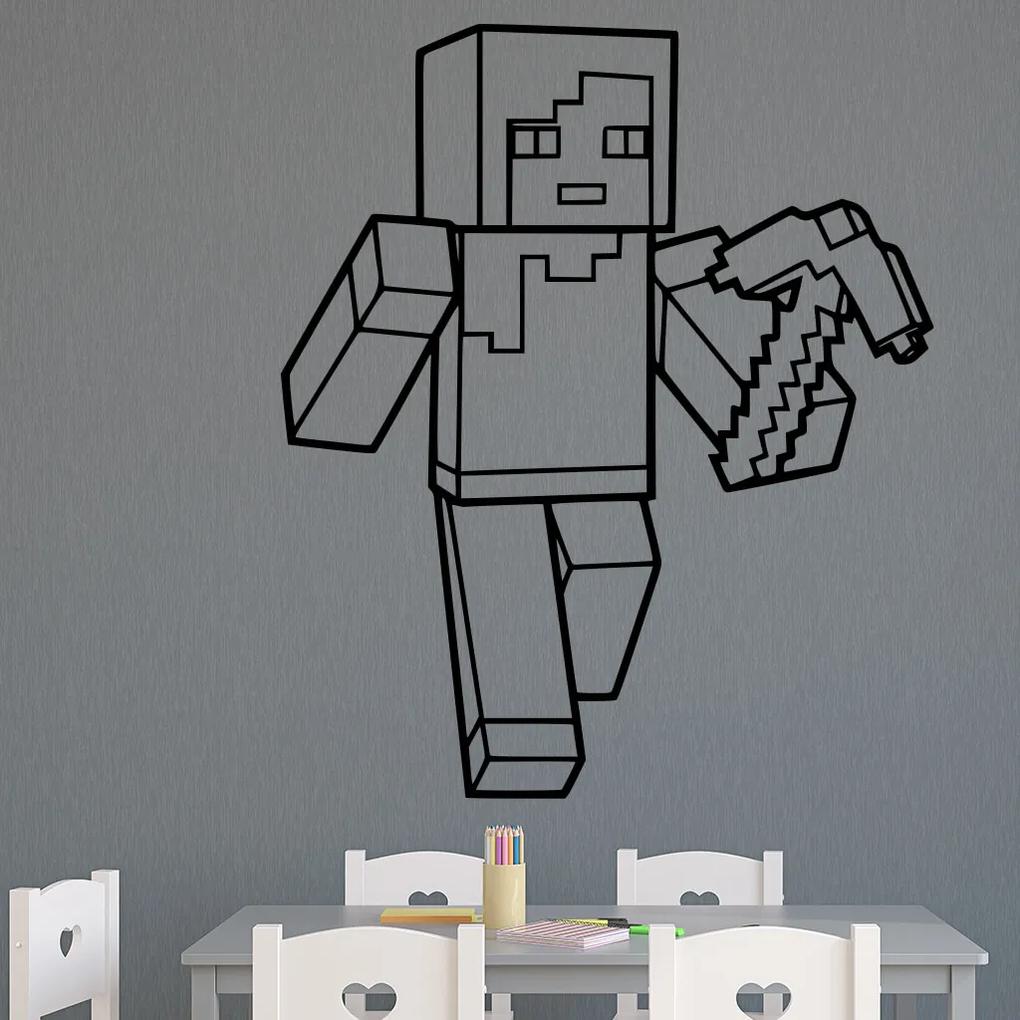 Živá Zeď Samolepka na zeď Minecraft s kuší Barva: černá