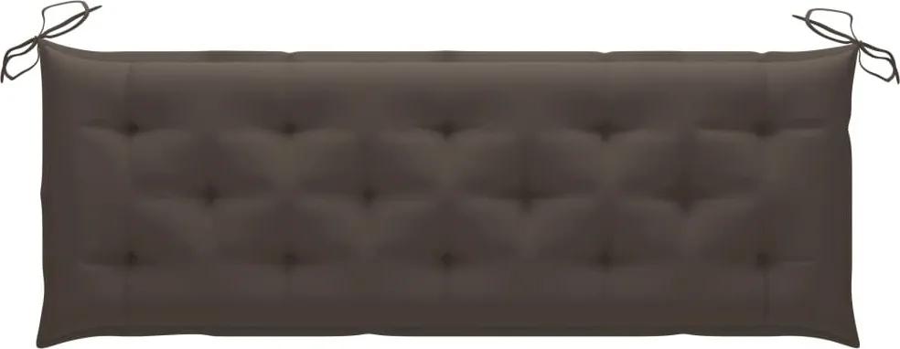 vidaXL 3místná zahradní lavice s poduškou 150 cm masivní eukalyptus [3061019] Barva: Černá
