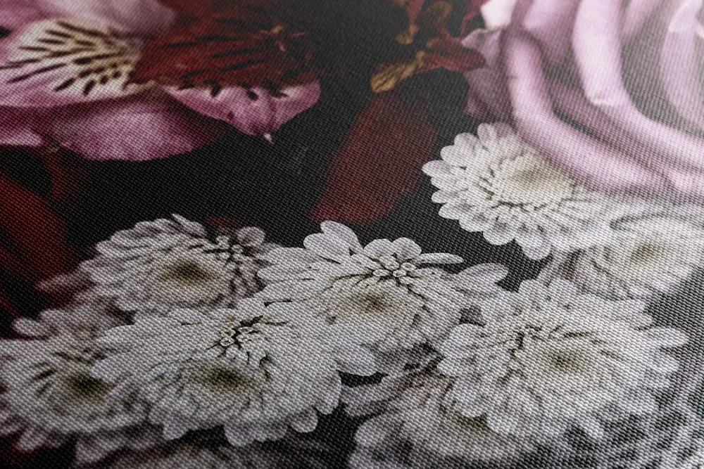 Obraz kytice růží v retro stylu Varianta: 100x50