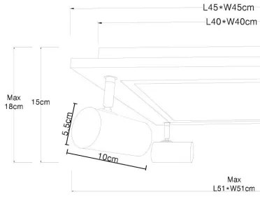 Globo 67306D2 - LED Bodové svítidlo ULLA 4xGU10/5W + LED/24W/230V