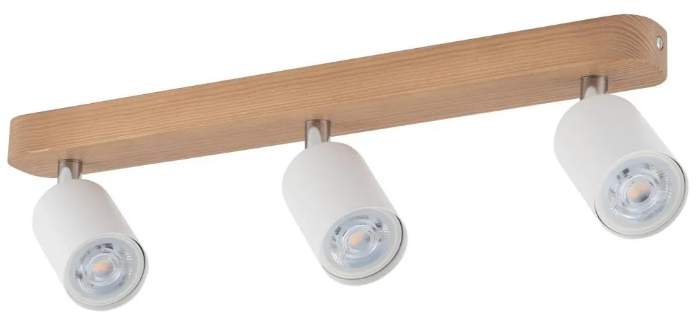 TK Lighting Bodové svítidlo TOP WOOD 3xGU10/10W/230V bílá/dřevo TK3296