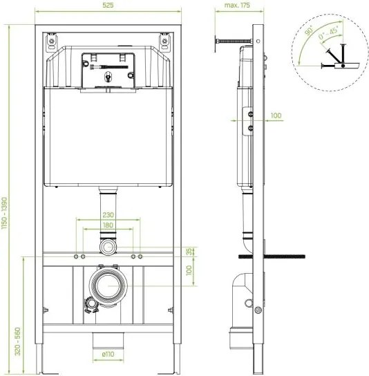 Laveo Akan, sada konstrukce s mísou, sedadlem a tlačítkem, LAV-VMDD600S
