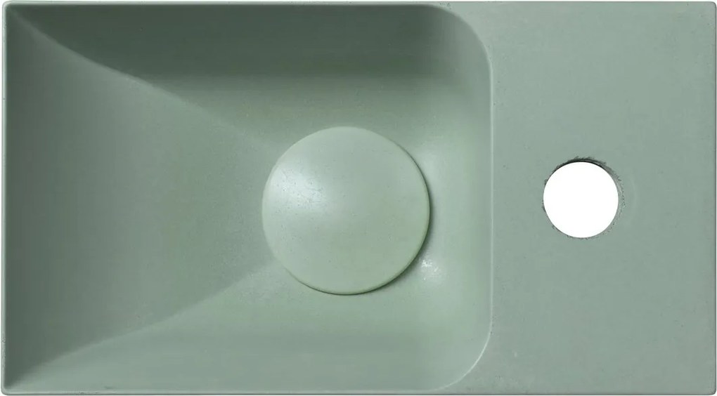 Sapho Sapho, PICCOLINO betonové umyvadlo 30,8x17cm, baterie vpravo, zelená mat, PK30523