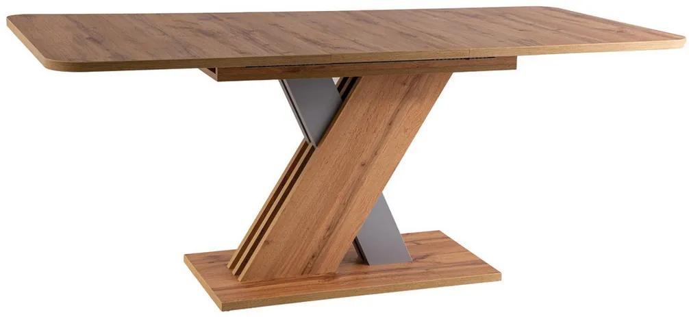 Casarredo Jídelní stůl rozkládací XELY 140 (180) x 85 dub wotan/stříbrná