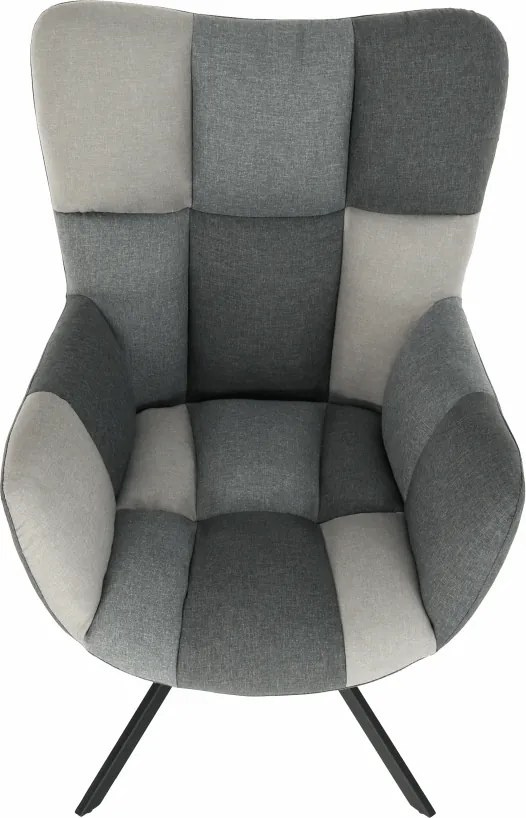Designové otočné křeslo, patchwork/černá, KOMODO