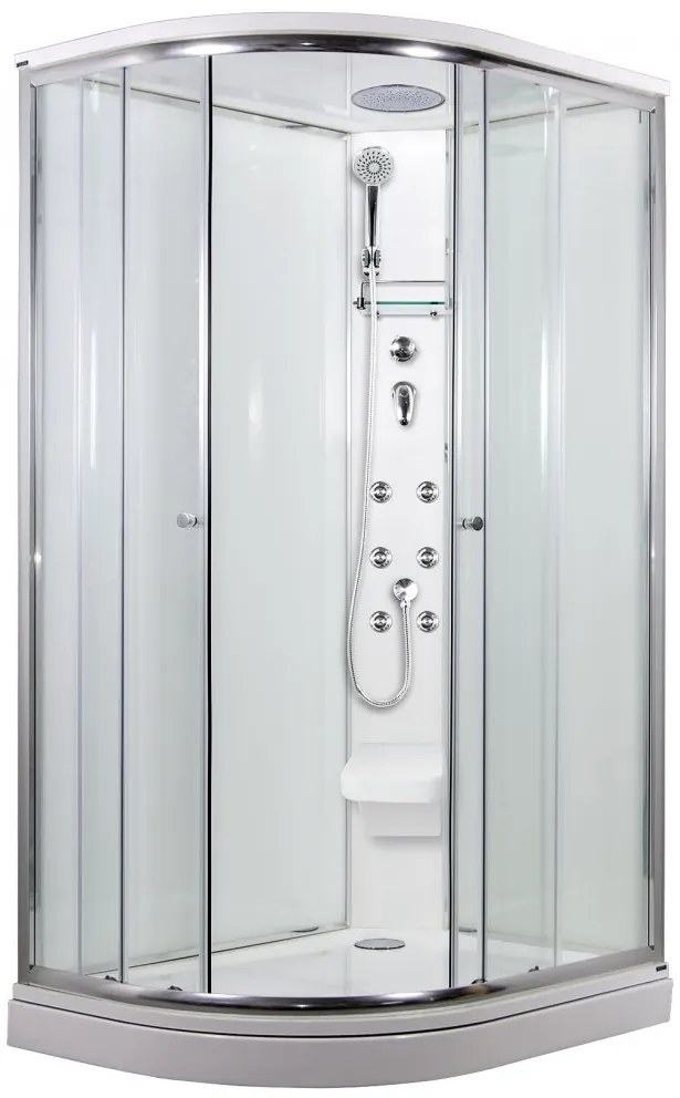 ARTTEC SIRIUS 120 x 90 cm - Masážní sprchový box model 5 chinchilla sklo pravá vanička PAN04558